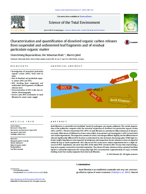 (PDF) Characterization and Quantification of Dissolved Organic Phosphorus in Aquatic Systems