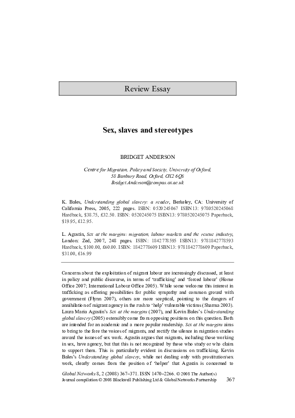 Pdf Sex Slaves And Stereotypes