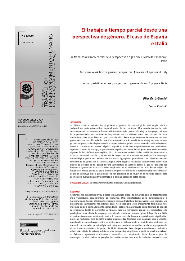 (PDF) El trabajo a tiempo parcial desde una perspectiva de género