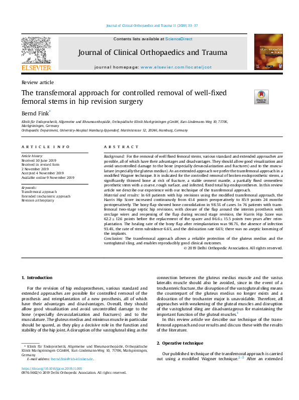 (PDF) The transfemoral approach for controlled removal of well-fixed ...