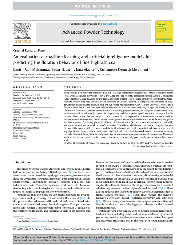 (PDF) An evaluation of machine learning and artificial intelligence models for predicting the ...