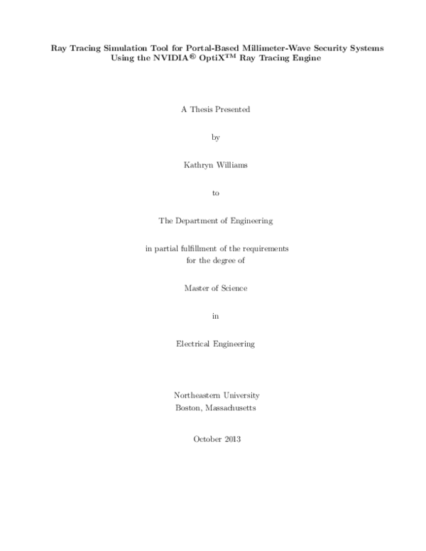 Pdf Ray Tracing Simulation Tool For Portal Based Millimeter Wave Security Systems Using The