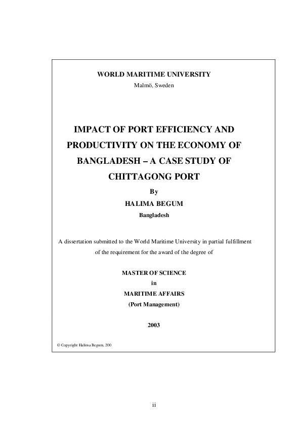 (PDF) Impact of port efficiency and productivity on the economy of ...