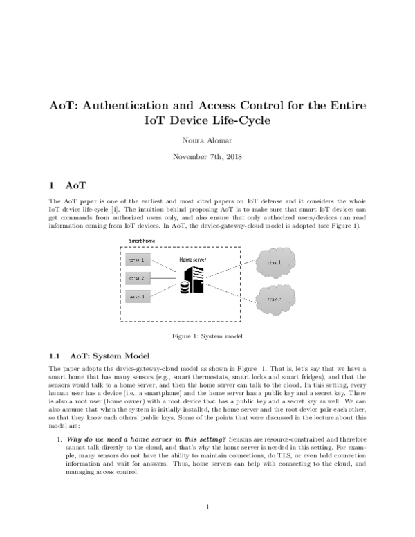 (PDF) AoT: Authentication and Access Control for the Entire IoT Device ...