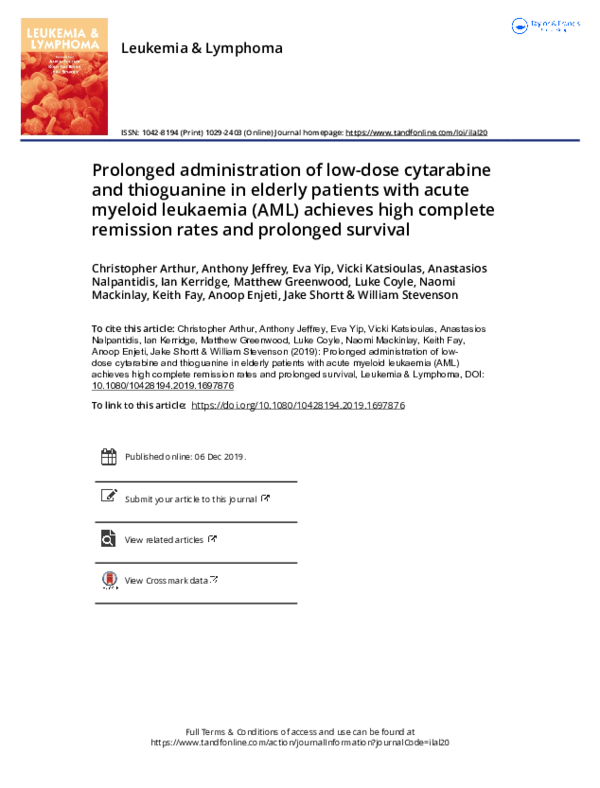 (PDF) Prolonged administration of low-dose cytarabine and thioguanine ...