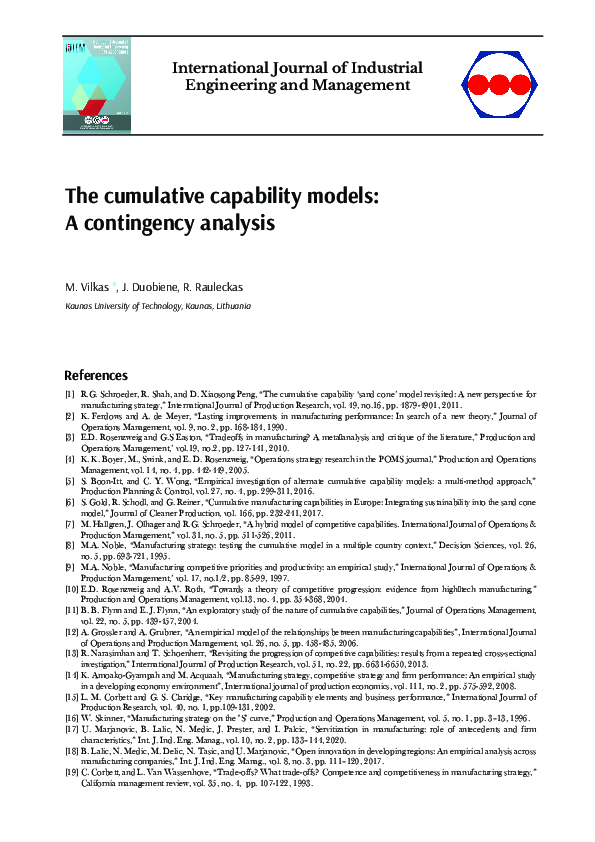 (PDF) The cumulative capability models: A contingency analysis | rimantas rauleckas - Academia.edu