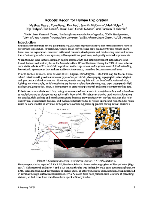 (PDF) Robotic Recon for Human Exploration