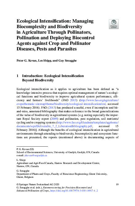 (PDF) Ecological Intensification: Managing Biocomplexity and ...