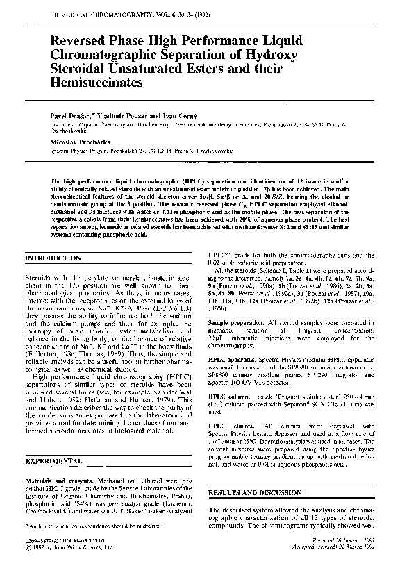 Pdf Reversed Phase High Performance Liquid Chromatographic Analysis