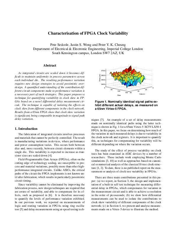 (PDF) Characterisation of FPGA Clock Variability