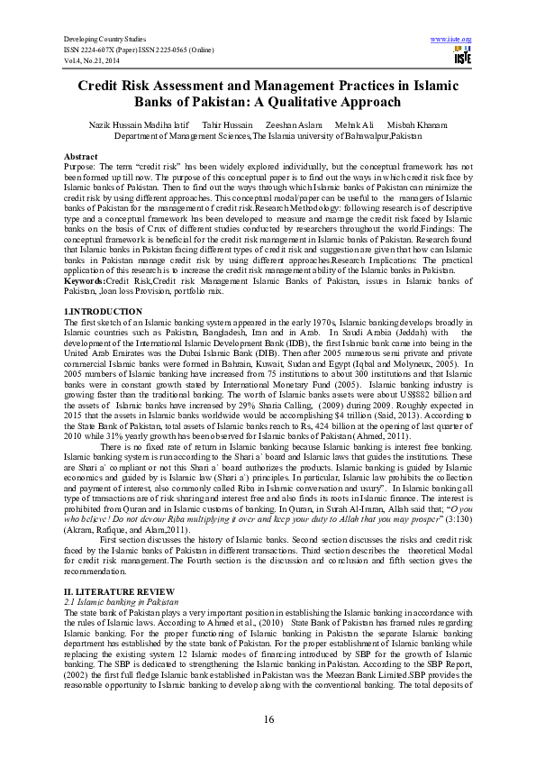 (PDF) Credit Risk Assessment and Management Practices in Islamic Banks ...