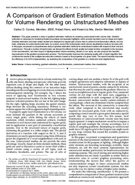 Pdf A Comparison Of Gradient Estimation Methods For Volume Rendering