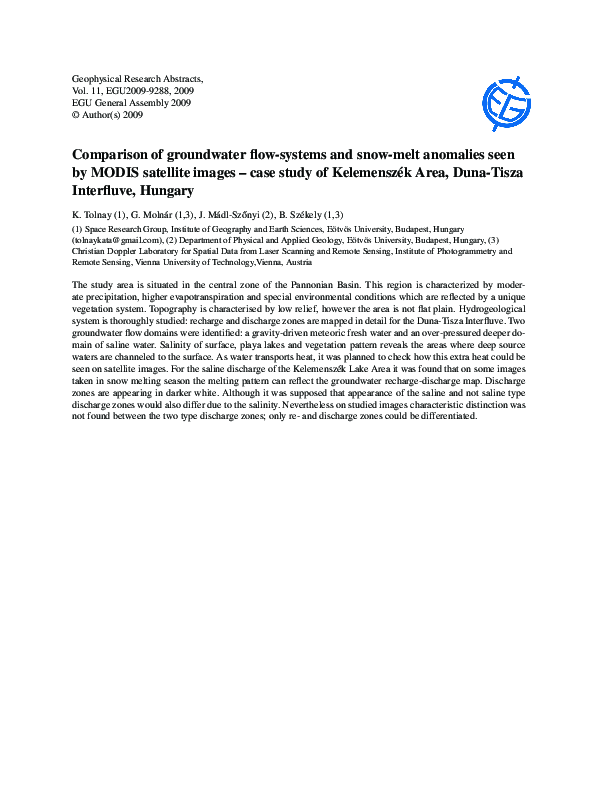 (PDF) Comparison of groundwater flow-systems and snow-melt anomalies ...