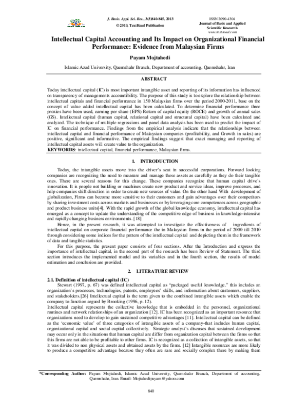 (PDF) Intellectual Capital Accounting and Its Impact on Organizational Financial Performance ...