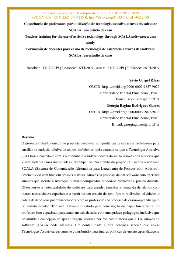 (PDF) Capacitação de professores para utilização de tecnologia ...