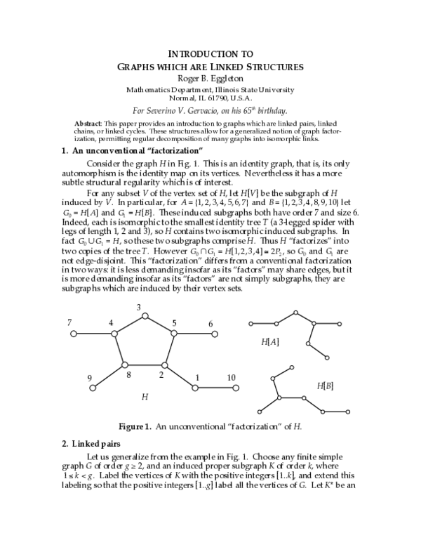 (PDF) Graphs which are linked structures