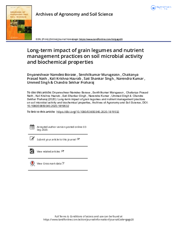 (PDF) Long-term impact of grain legumes and nutrient management practices on soil microbial ...