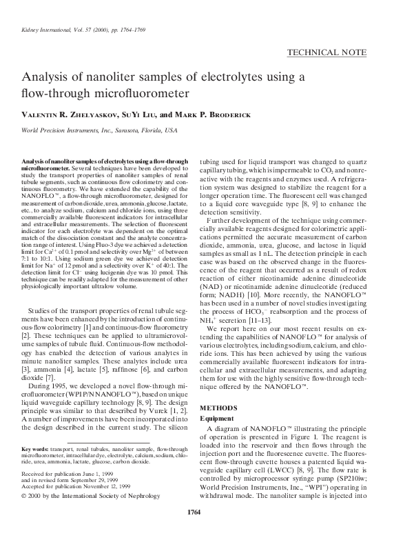 (PDF) Analysis of nanoliter samples of electrolytes using a flow ...