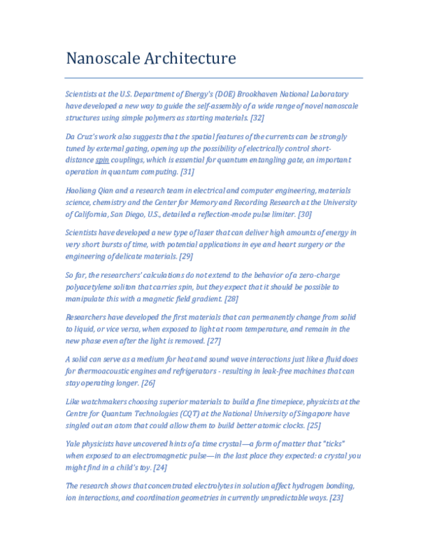 (PDF) Nanoscale Architecture