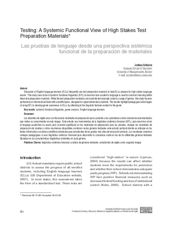 (PDF) Testing: A Systemic Functional View of High Stakes Test ...