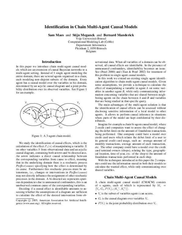(PDF) Identification in chain multi-agent causal models