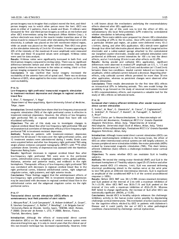 (PDF) P14.18 Increased short latency afferent inhibition after anodal transcranial direct ...