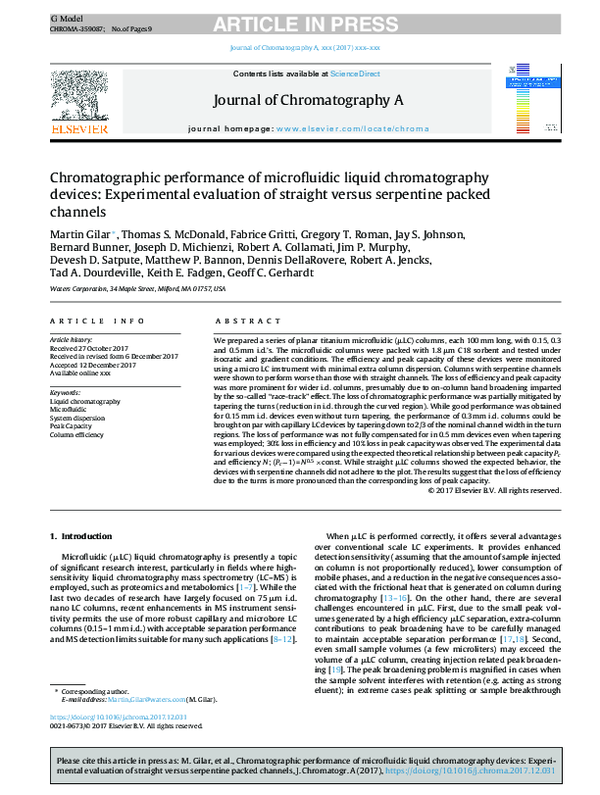 (PDF) Chromatographic performance of microfluidic liquid chromatography ...