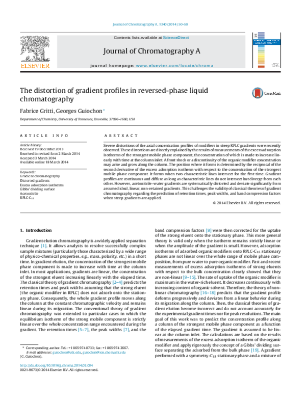 (PDF) The distortion of gradient profiles in reversed-phase liquid ...