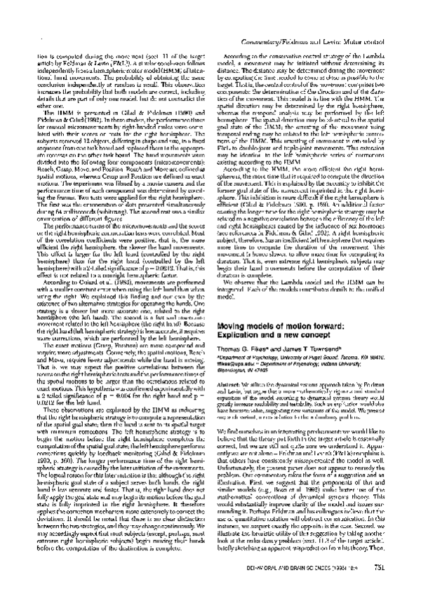 (PDF) Moving models of motion forward: Explication and a new concept