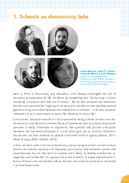 (PDF) Schools as democracy labs