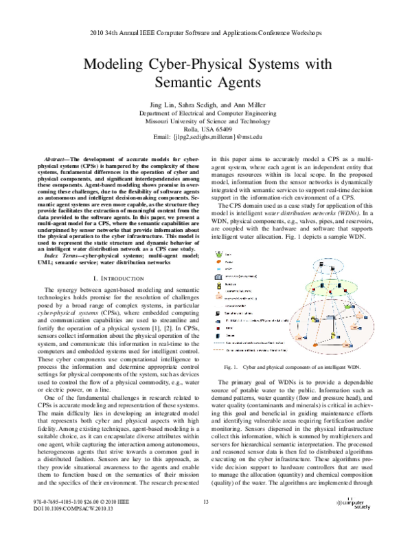 (PDF) Modeling Cyber-Physical Systems with Semantic Agents