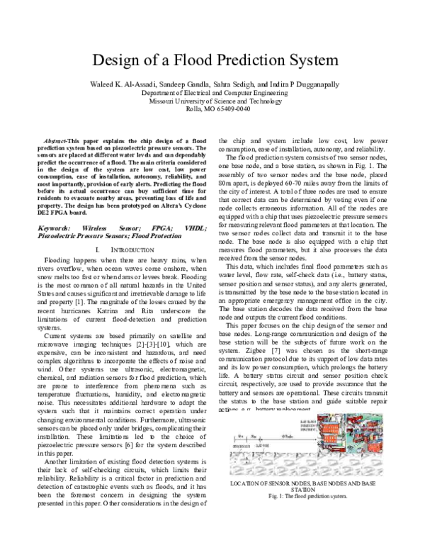 (PDF) Design of a flood prediction system