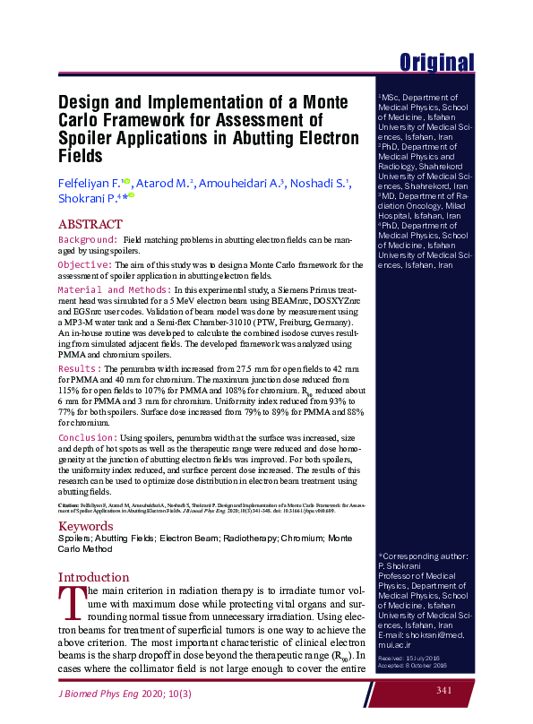 (PDF) Design and Implementation of a Monte Carlo Framework for Assessment of Spoiler ...