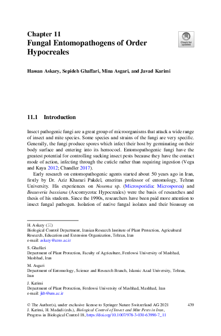 (PDF) Fungal Entomopathogens of Order Hypocreales