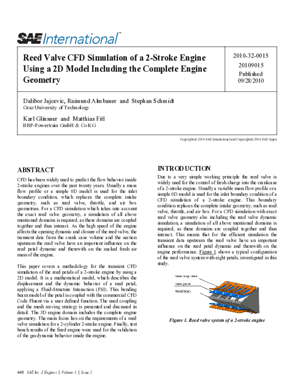 (PDF) Reed Valve CFD Simulation of a 2-Stroke Engine Using a 2D Model ...