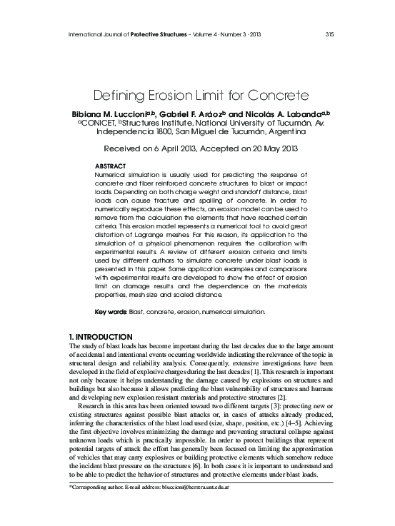 (PDF) Defining Erosion Limit for Concrete