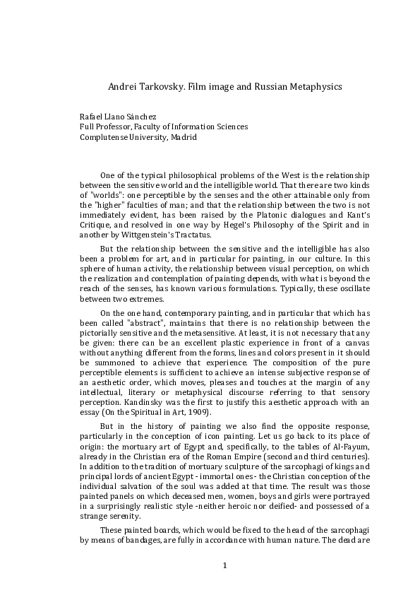 (PDF) Entre la imagen cinematográfica y el icono ruso: las películas de ...