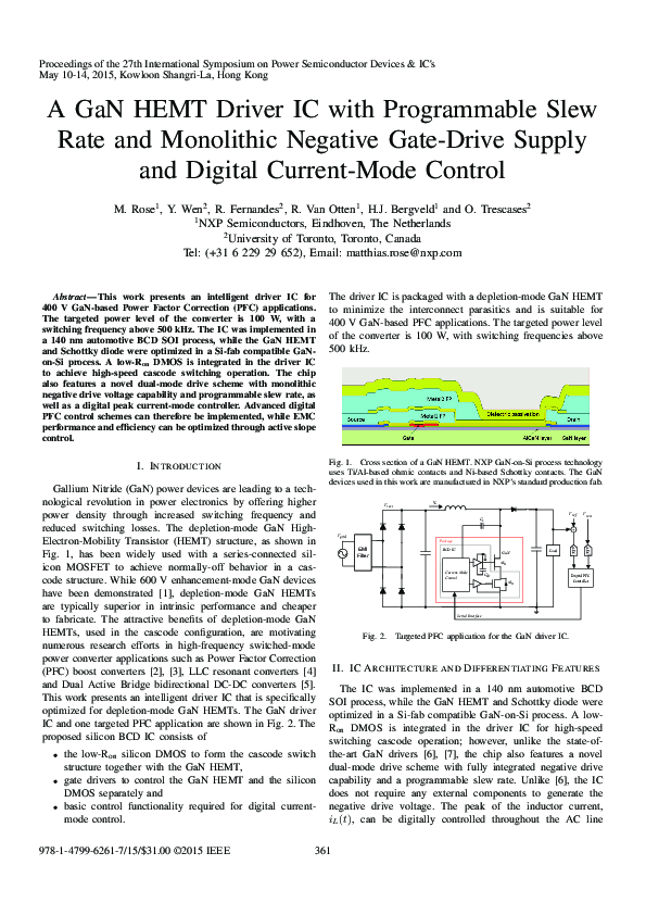 (PDF) A GaN HEMT driver IC with programmable slew rate and monolithic negative gate-drive supply ...