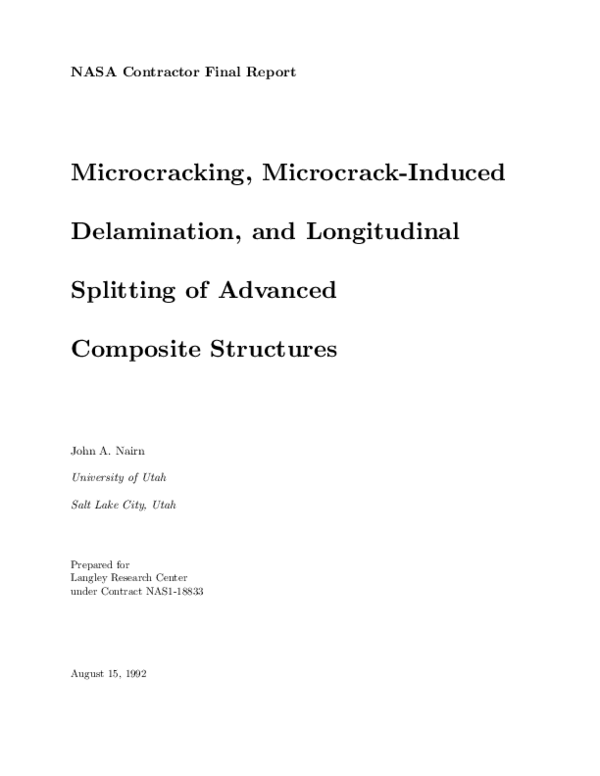 (PDF) Microcracking, microcrack-induced delamination, and longitudinal ...