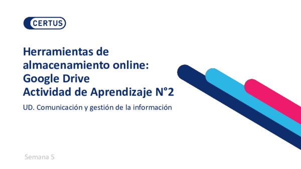 (PDF) Herramientas de almacenamiento online: Google Drive Actividad de Aprendizaje N°2