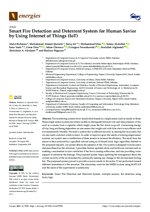 (PDF) Smart Fire Detection and Deterrent System for Human Savior by ...