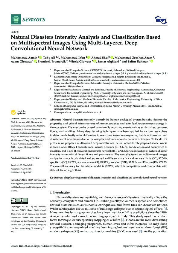 (PDF) Natural Disasters Intensity Analysis and Classification Based on Multispectral Images ...
