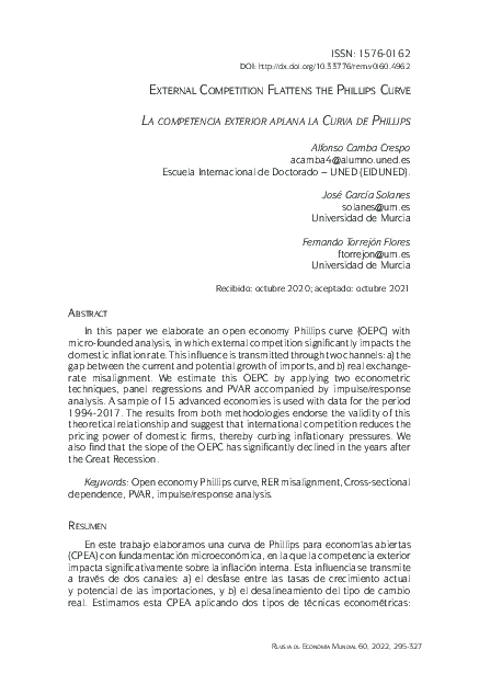 (PDF) External competition flattens the Phillips Curve