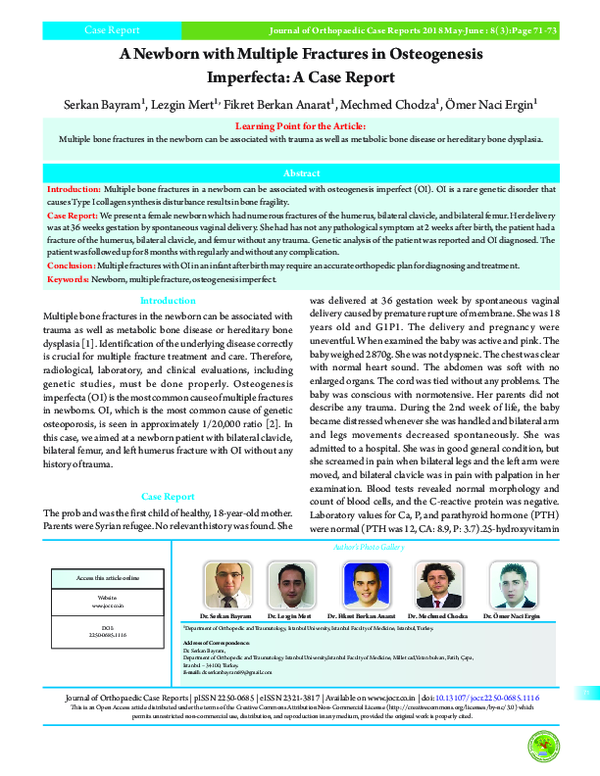 (PDF) A Newborn with Multiple Fractures in Osteogenesis Imperfecta: A ...