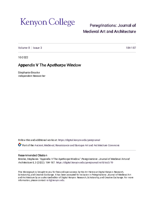 (PDF) Appendix V The Apethorpe Window: The Marriage Bed of Henry VII ...