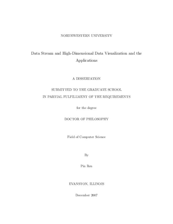 (PDF) Data Stream and High-Dimensional Data Visualization and the Applications