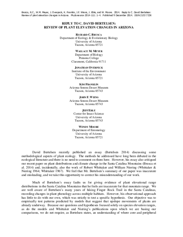(PDF) Reply to C. David Bertelsen: Review of plant elevation changes in ...