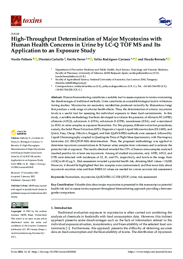 (PDF) High-Throughput Determination of Major Mycotoxins with Human ...