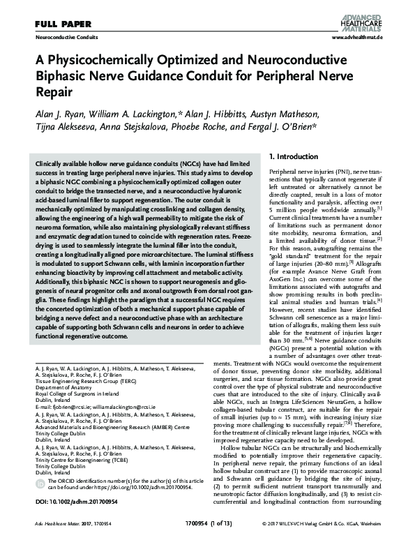 (PDF) A Physicochemically Optimized and Neuroconductive Biphasic Nerve ...