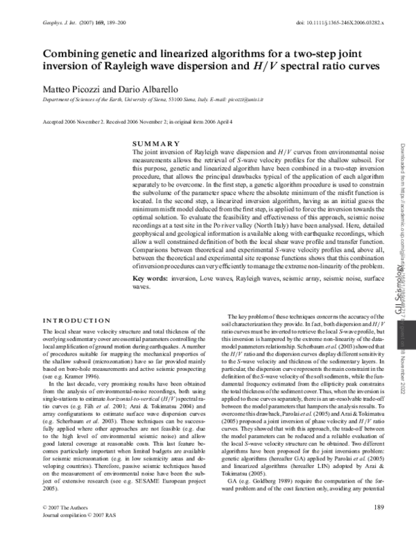 Pdf Combining Genetic And Linearized Algorithms For A Two Step Joint